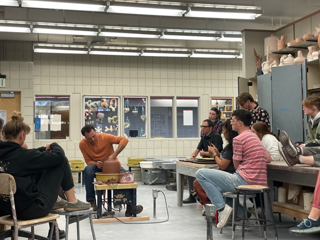 Matt Repsher demonstrates his most popular work in ceramics - SUU News